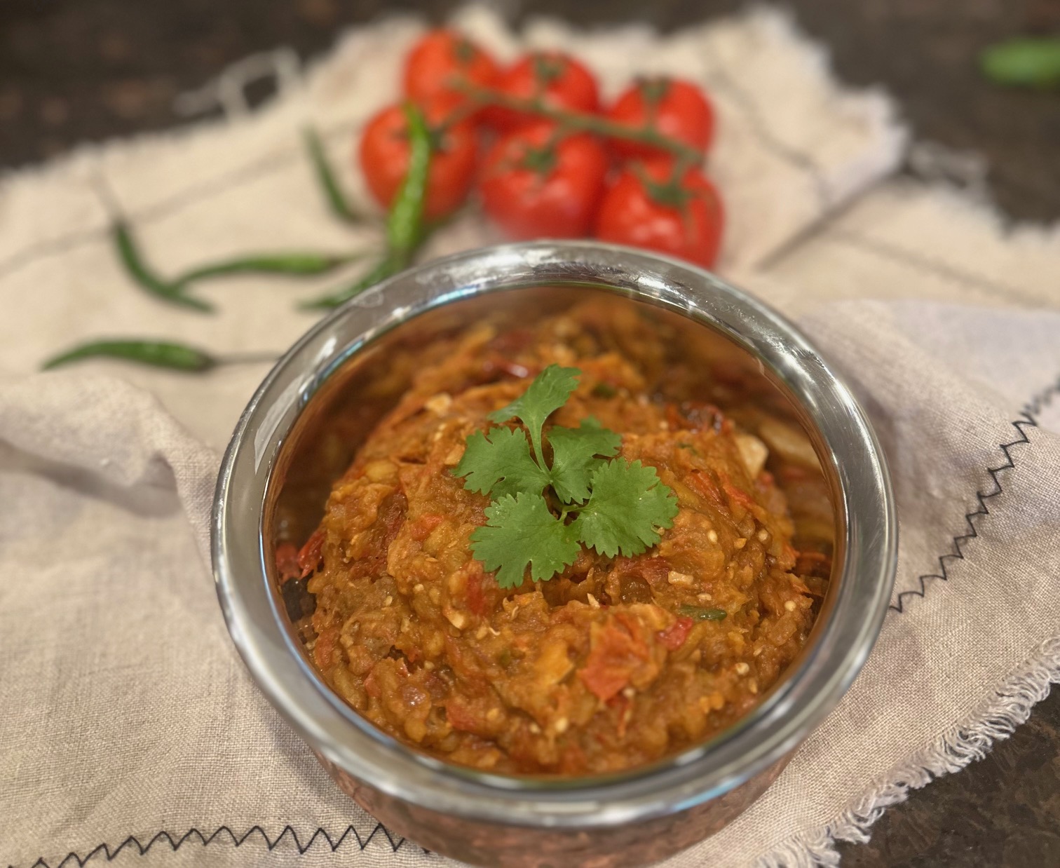 Baingan Bharta (a Grilled Eggplant Dish)